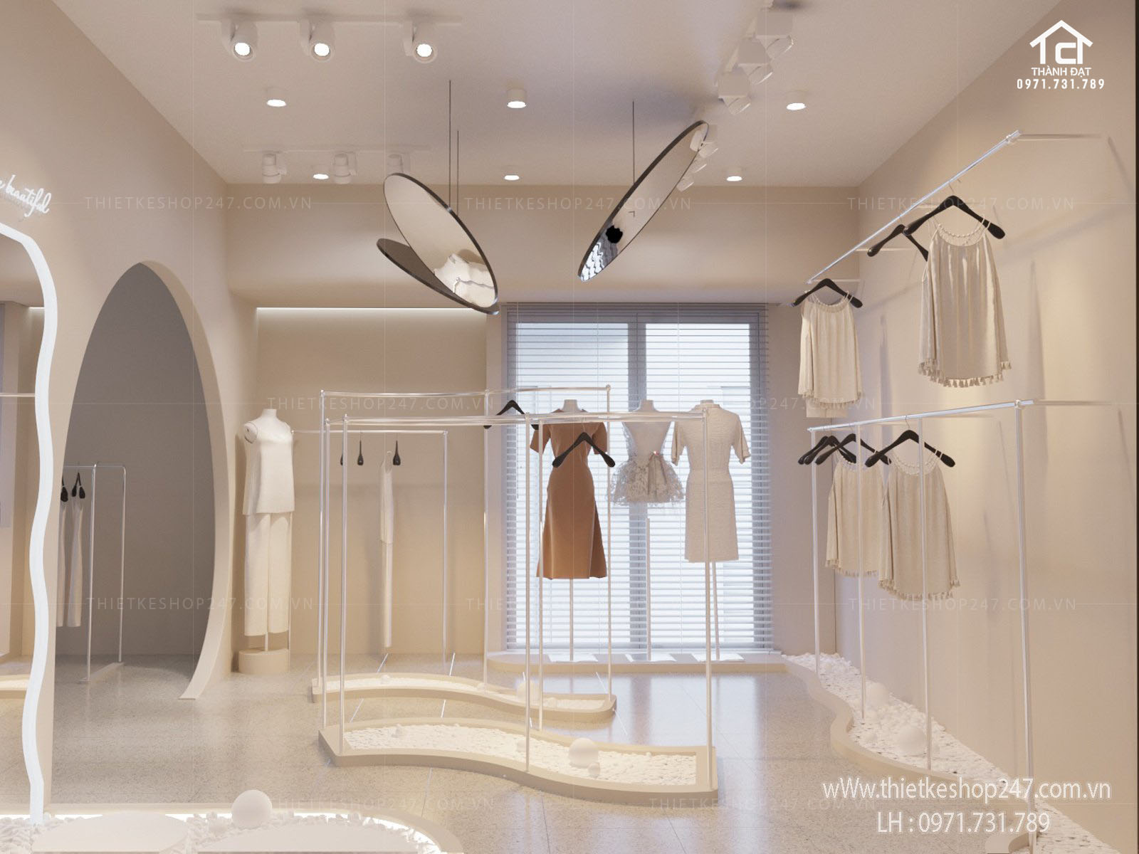 Mẫu thiết kế shop thời trang đẹp tinh tế và rất sang trọng – SuPiHouse